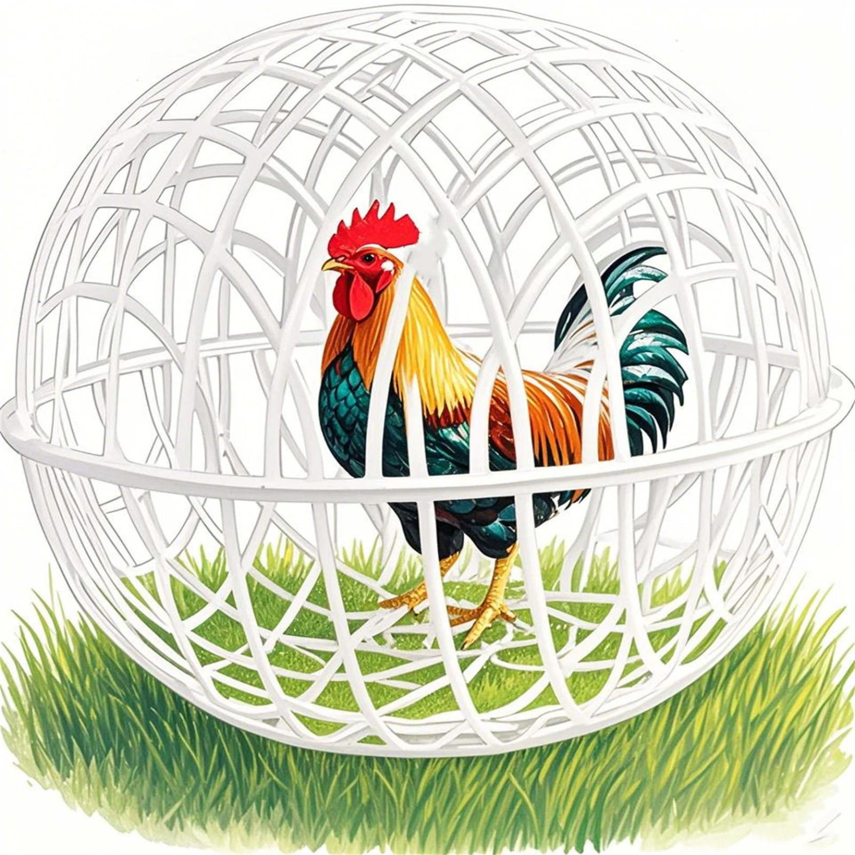 1PC DSRHJI Spherical Mobile Chicken,Rolling Circular Chicken Cage ...