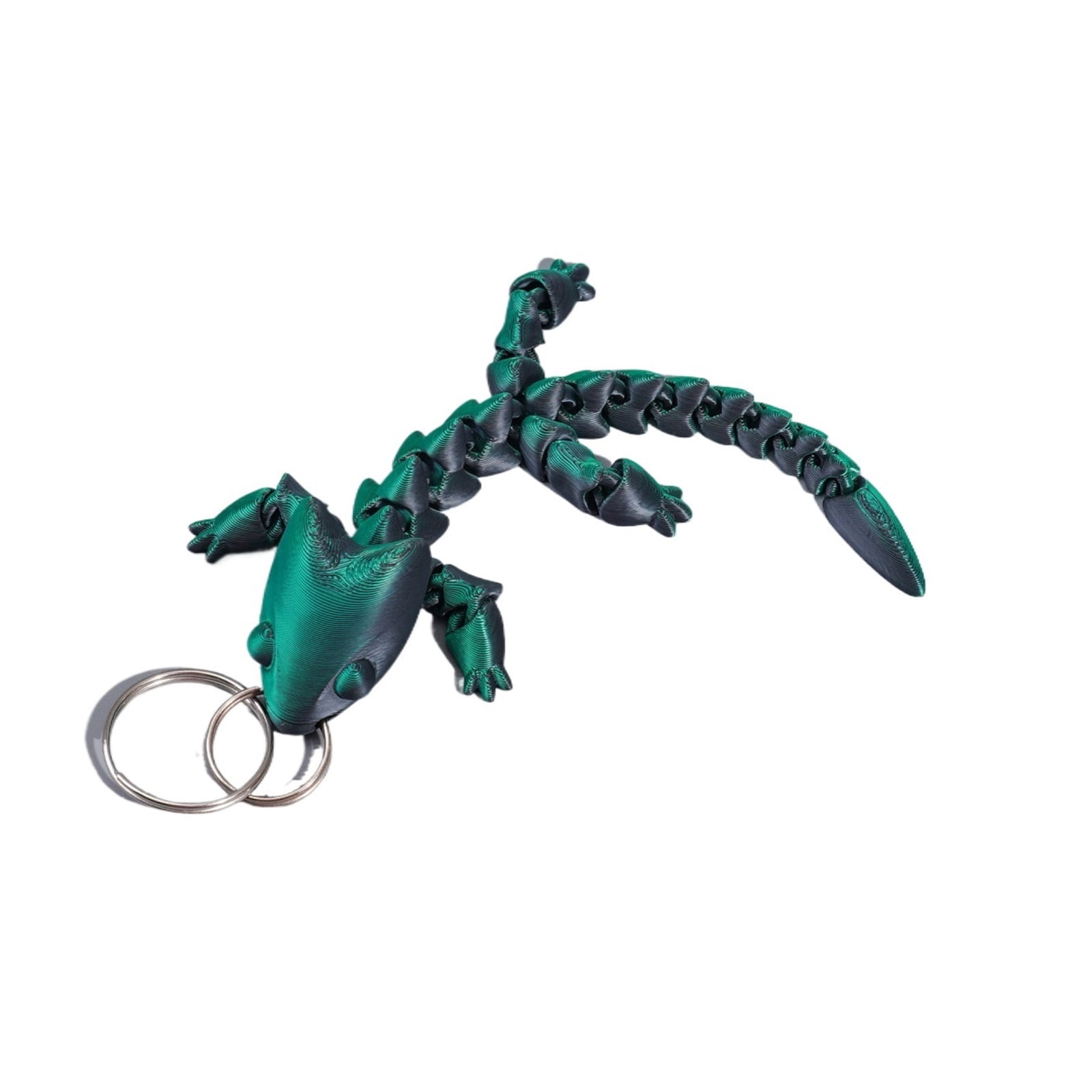 1PC Deep-green Black 16CM 3D Printed Joint Dragon Gecko Schoolbags, Car ...