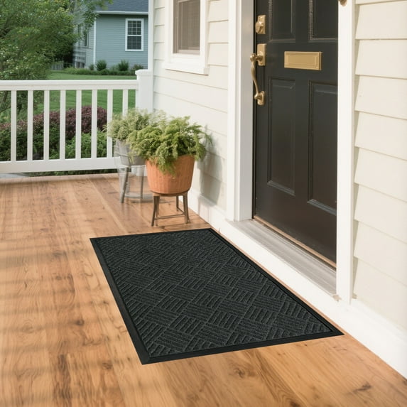 1PC Diagonal Grid Composite Rubber Mat, Gray, 60x90x0.7cm, Kitchen ...