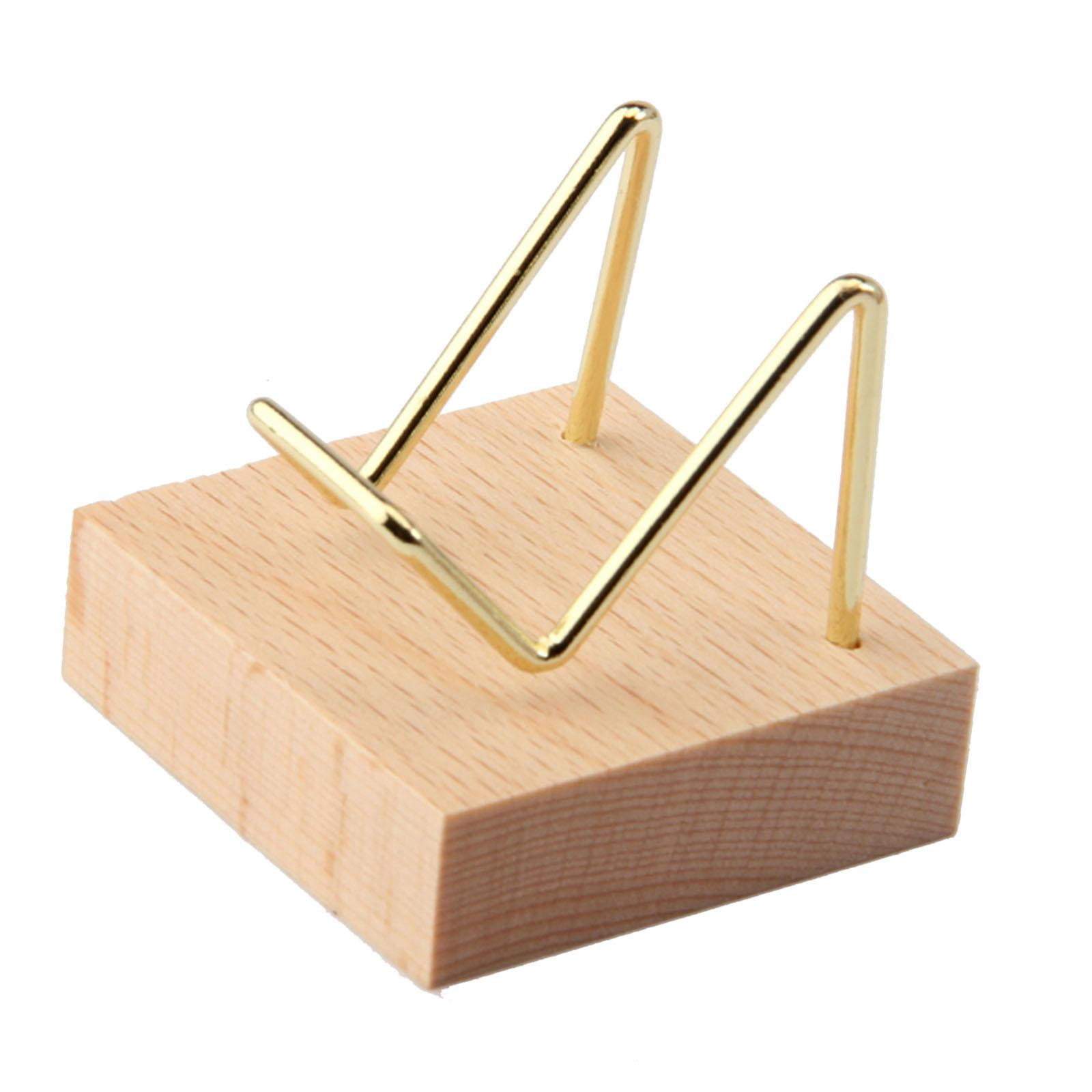 1PC Display Stand Wooden Square Base Metal Arm for Geode Rocks Crystals ...