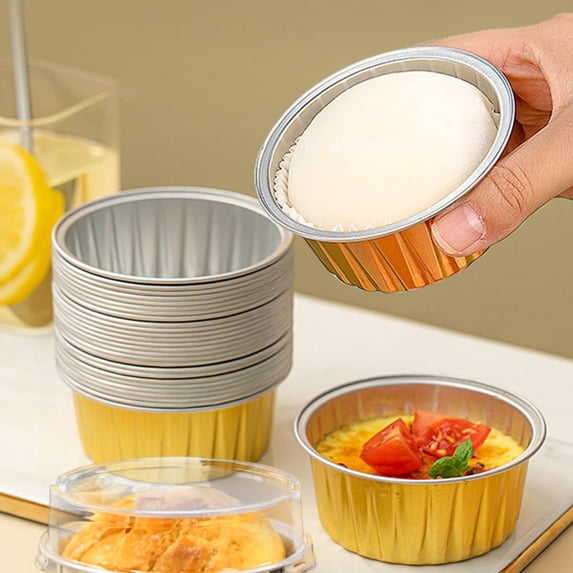 1PC Disposable Egg Tart Baking Cups, Heat Resistant Pastry Liners ...