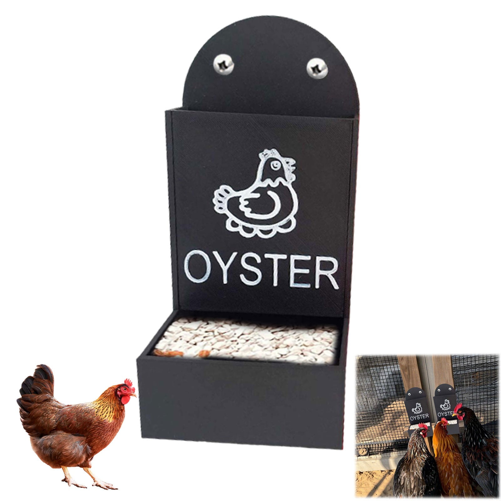 1PC Dual-Purpose Chicken Feeder - Oyster Shell and Grit Combo Dispenser ...