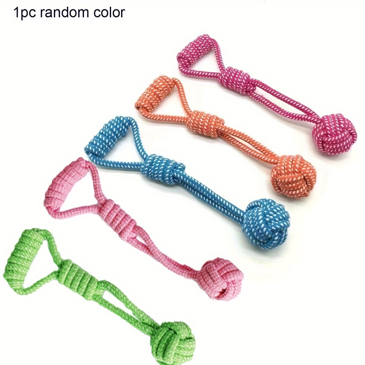 1PC Durable Dog Rope Toy with Ball - All-Breed Chew and Tug Plaything ...