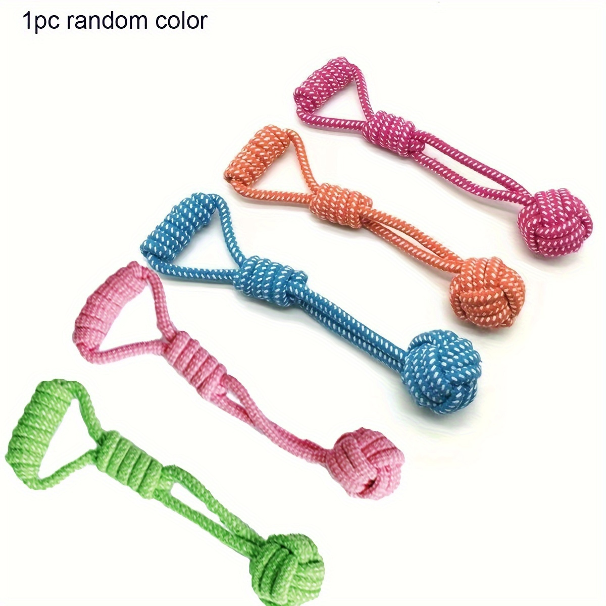 1PC Durable Dog Rope Toy with Ball - All-Breed Chew and Tug Plaything ...