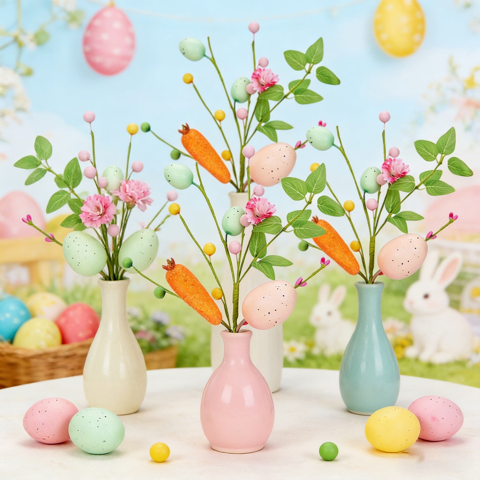1PC Easter Front Door Wreath Easter Egg Wreath Suitable For DIY ...