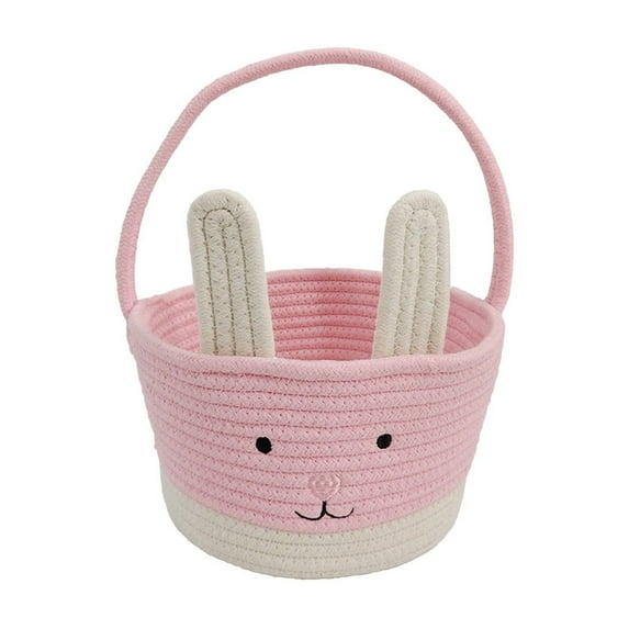 1PC Easter Rope Storage Basket With Handles Convenient Bunny Storage ...