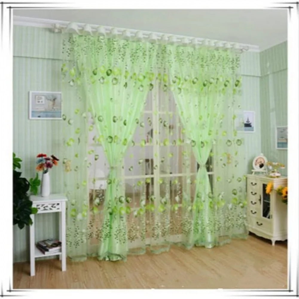 1PC Elegant Modern Tulle Curtains For Living Room Bedroom Kitchen Green ...