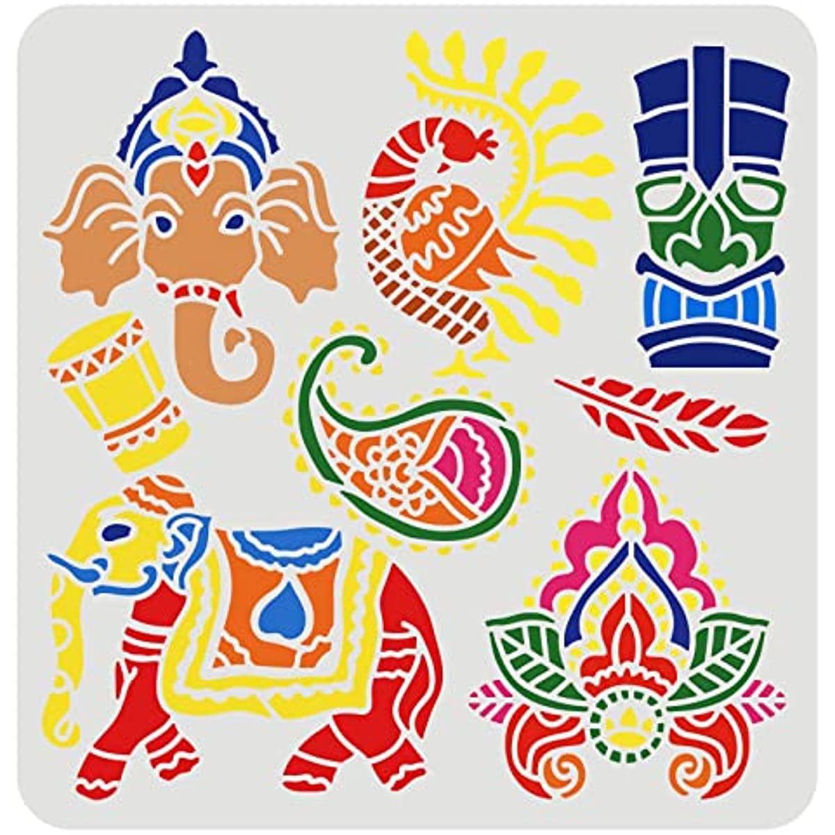 1PC Elephant Stencils 11.8x11.8 inch DIY Elephant Stencil Template ...