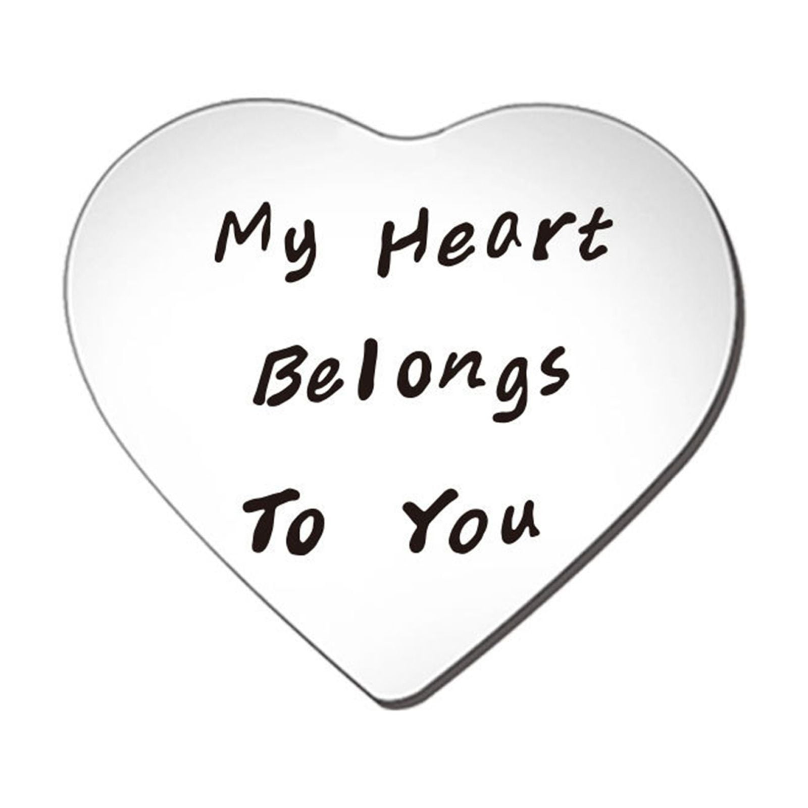 1PC Encouraging Words Stainless Steel Heart Shaped Keepsake ...