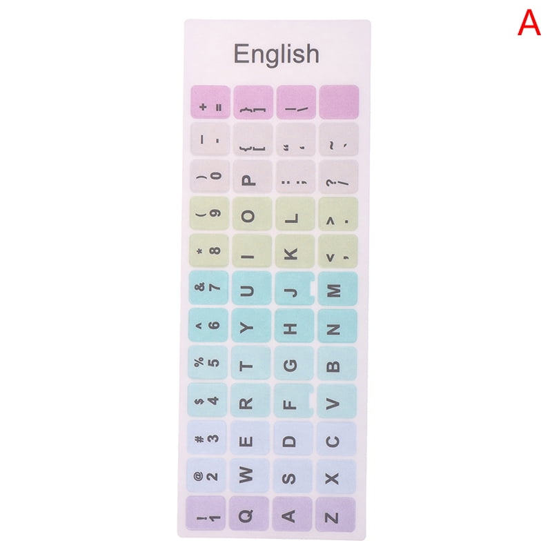 1PC English Keyboard Sticker makaron color key sticker desktop computer ...
