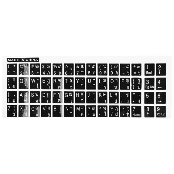 1PC English Thai Replacement Mini Keyboard Sticker with White Letter ...
