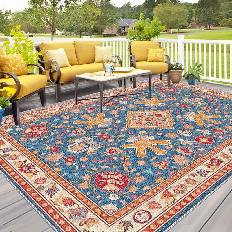 1PC Ethnic Area Rug Local Carpet, Lightweight Washable Easy-to-Manage ...