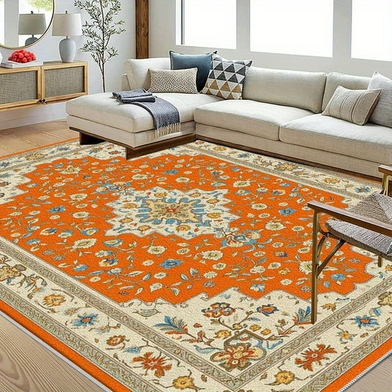 1PC Ethnic Area Rug Local Carpet, Lightweight Washable Easy-to-Tidy ...
