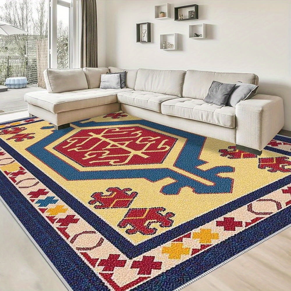 1PC Ethnic Regional Area Rug Partial Carpet, Lightweight Washable Easy ...