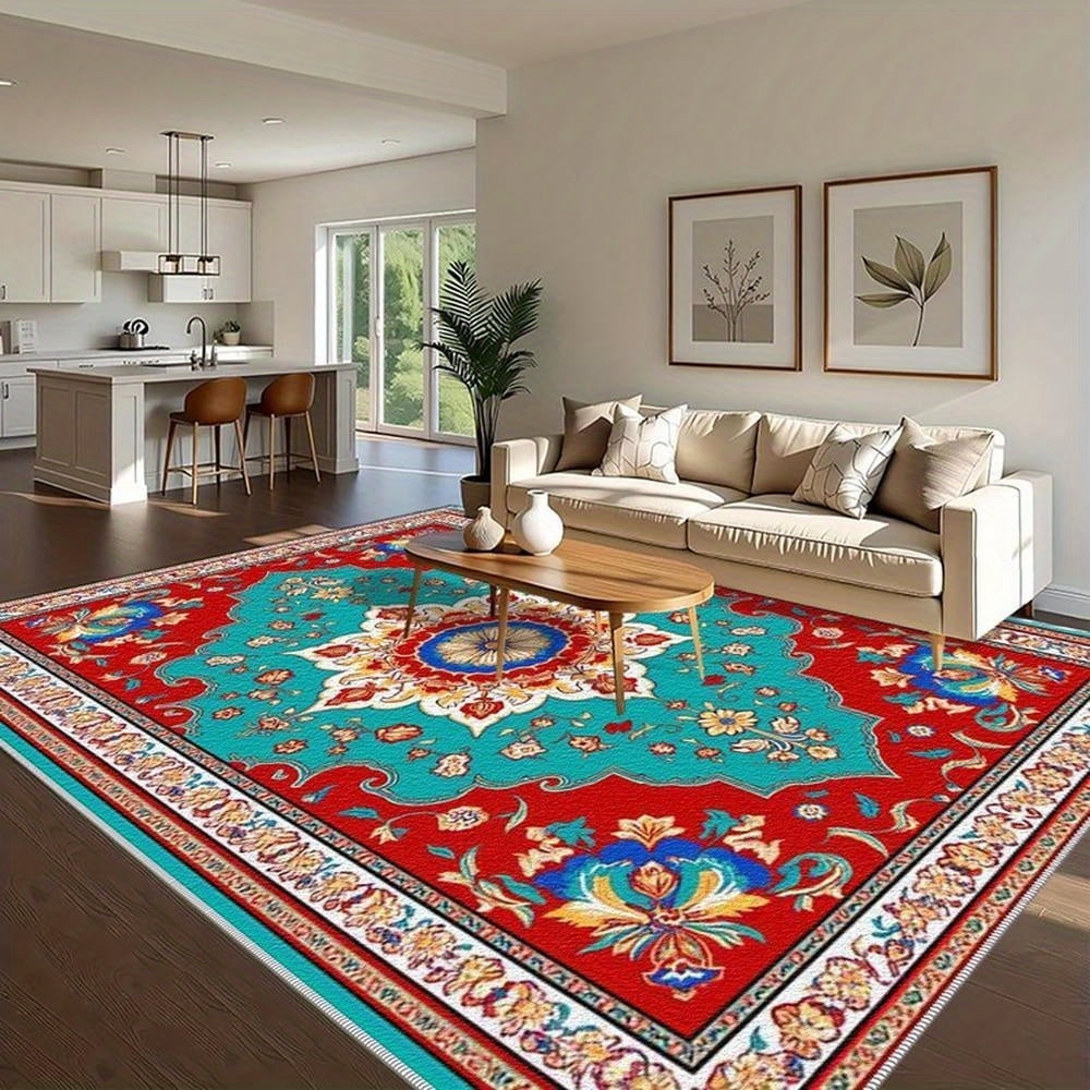1PC Ethnic Style Regional Carpet Local Carpet, Lightweight Washable ...