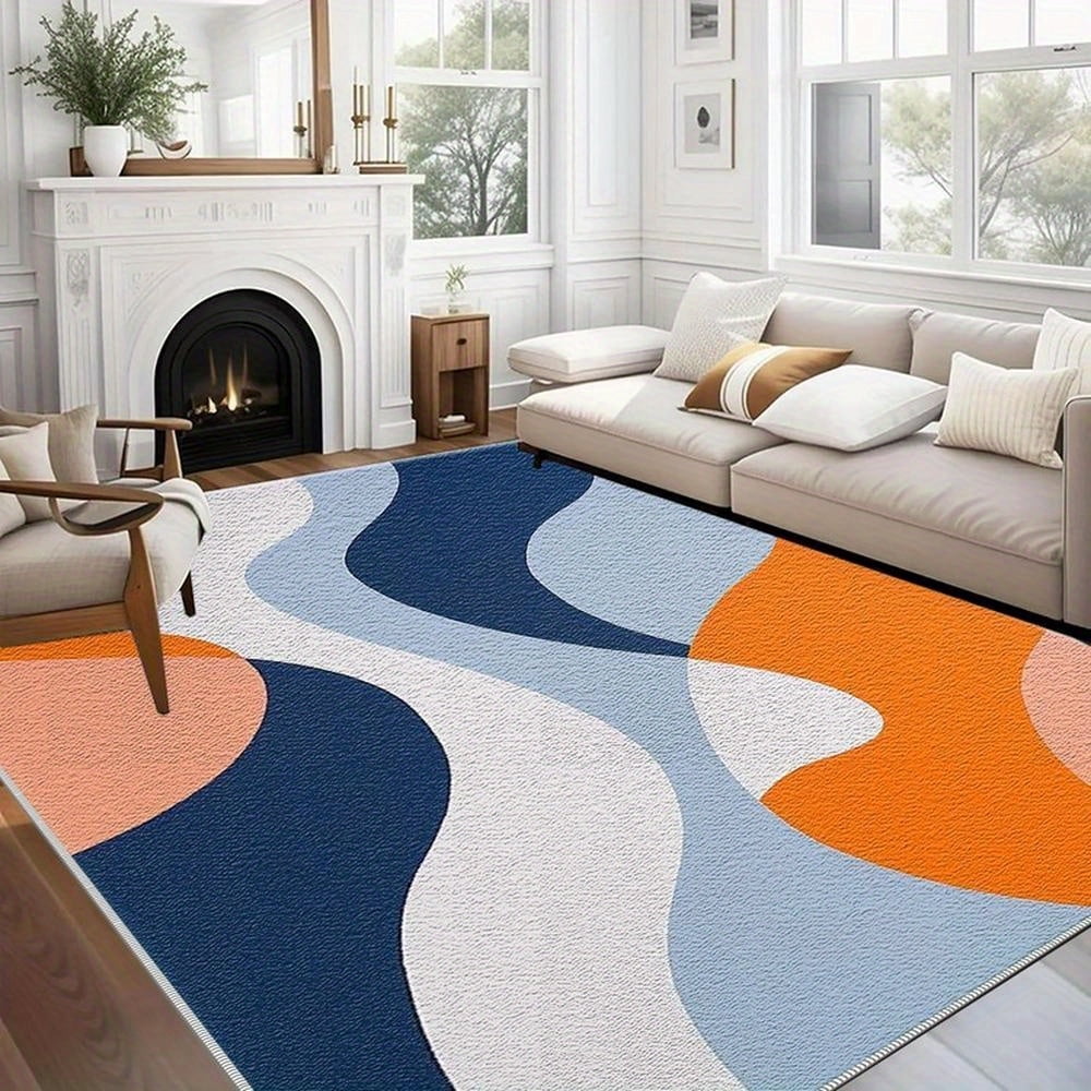 1PC Abstract Area Rug Partial Carpet, Lightweight Washable Easy-to-Tidy ...