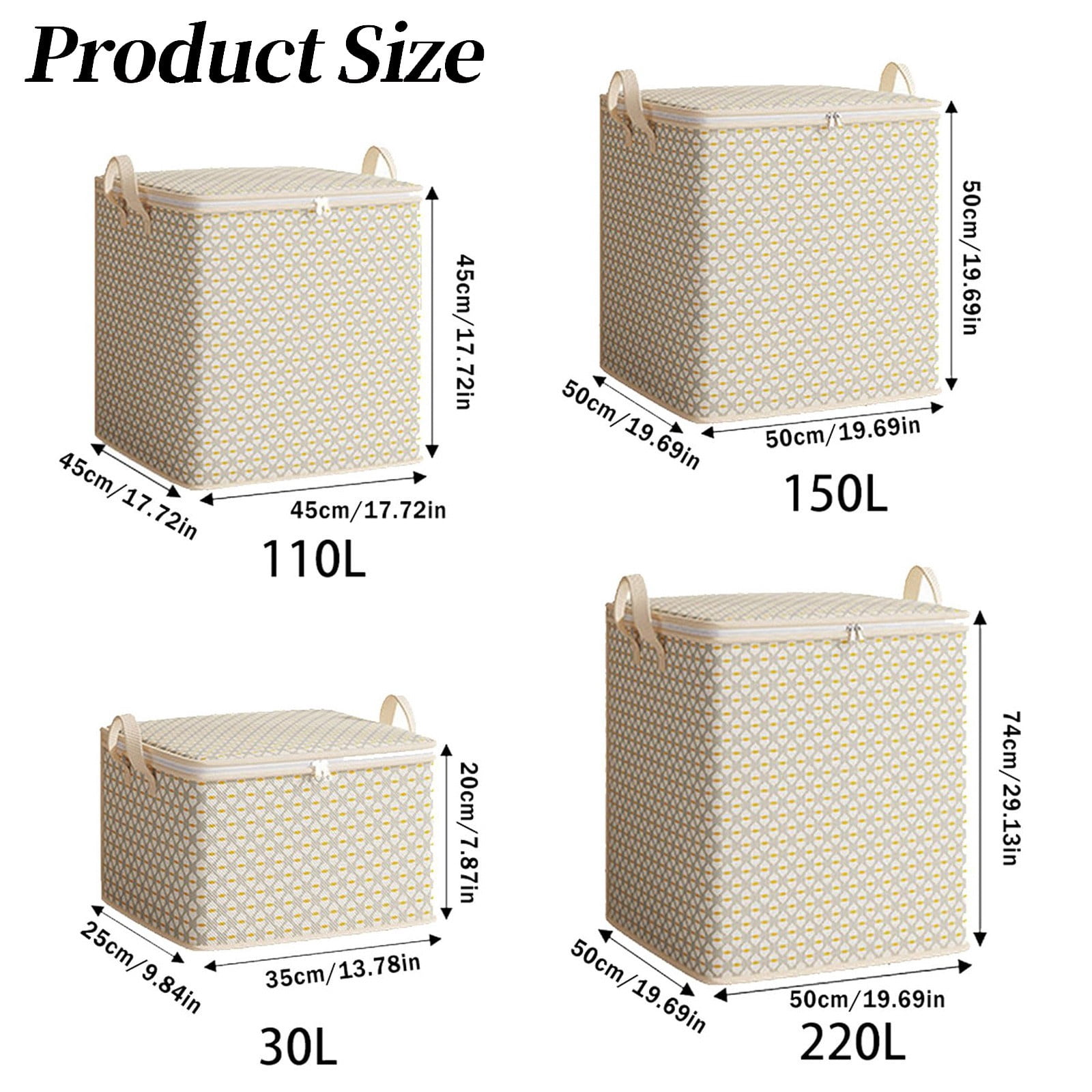 1PC Extra Large Foldable Storage Box With Lid, Space-Saving Fabric ...