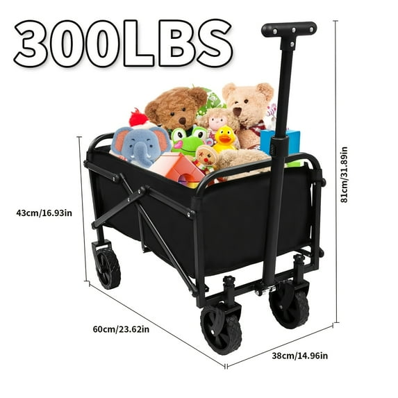 1PC Extra Large Foldable Storage Wagon - 300-450LBS Heavy-Duty Capacity ...
