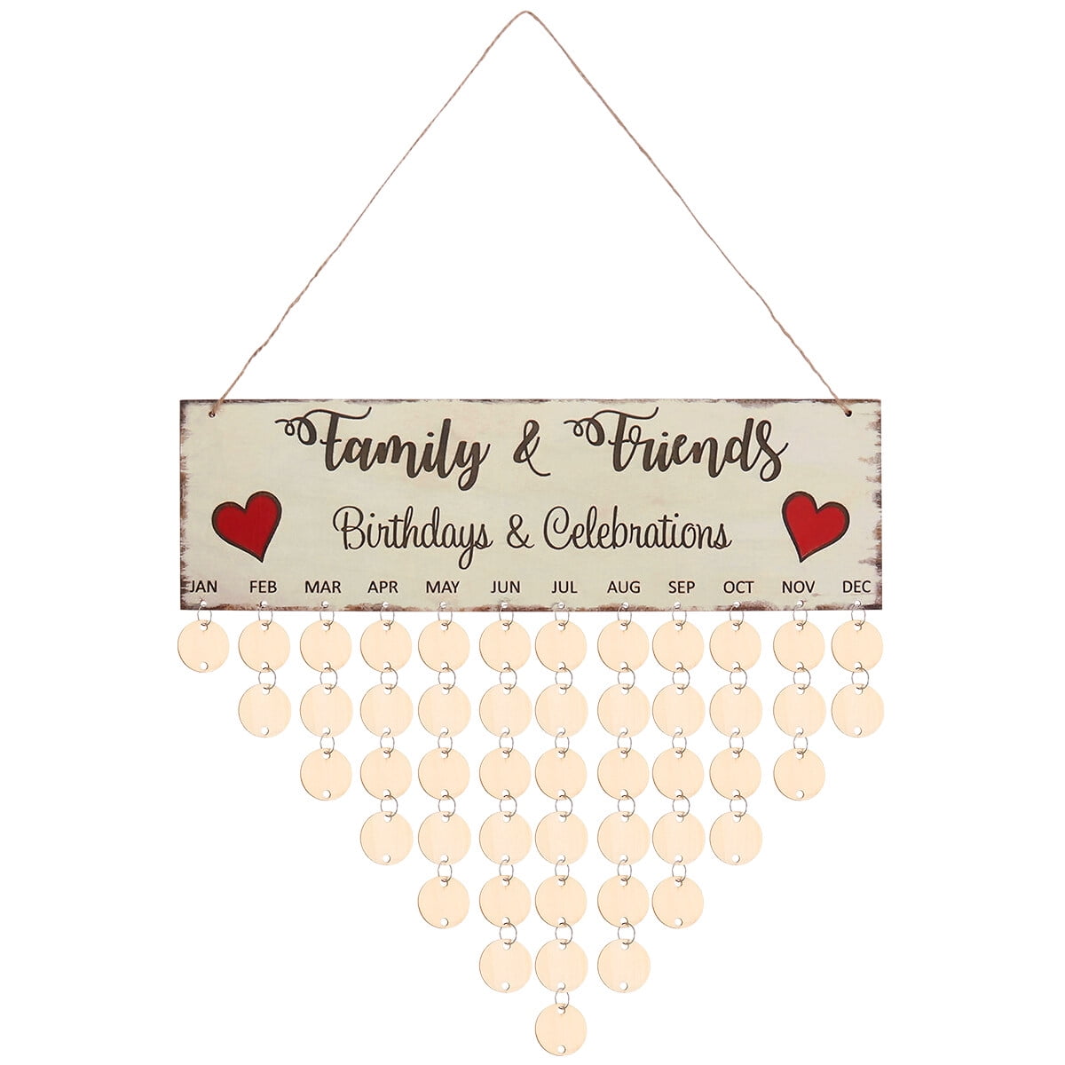 DIY Birthday Calendar Reminder Hanging Plaque Board Wall Calendar Sign ...