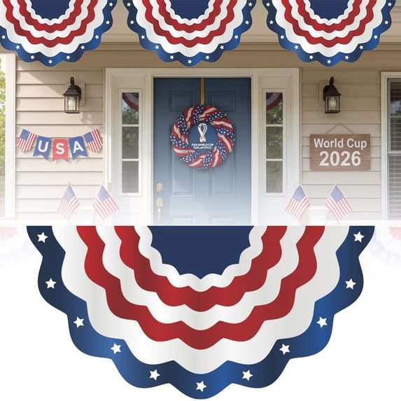 1PC Fan Shaped Bunting Flags Patriotic Garden Decor for Independence ...