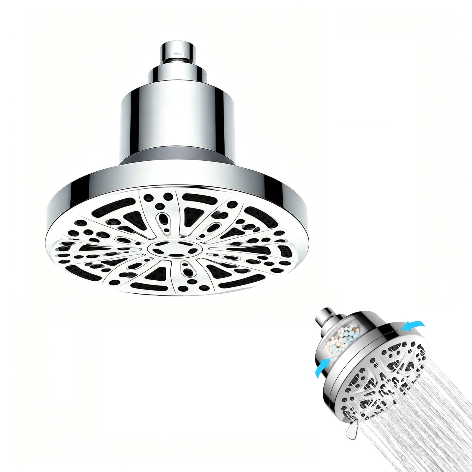 1PC Filtered Shower Head for Hard Water, Water Softener Showerhead with ...