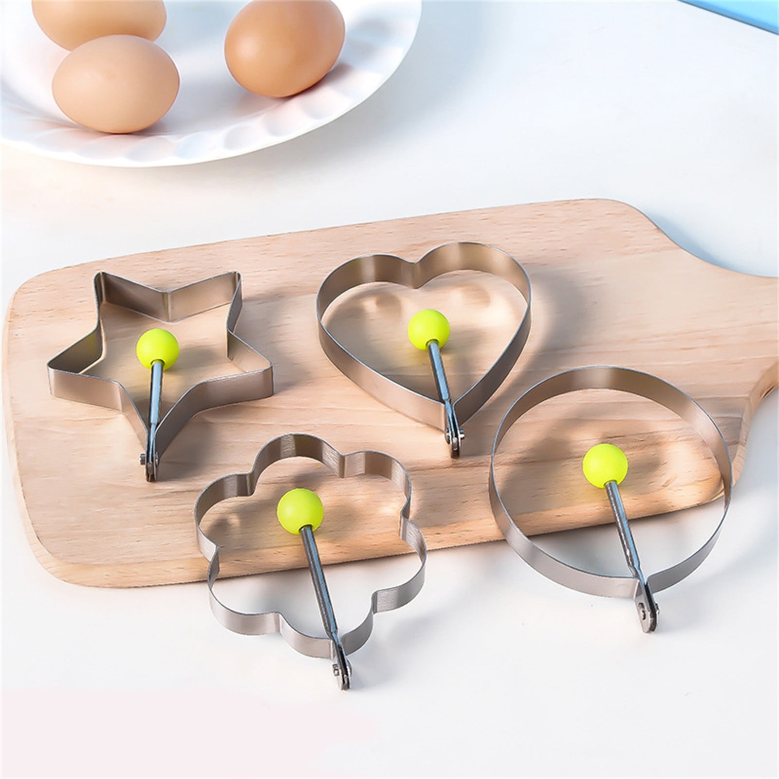 1PC Fixed Mold Stainless Egg Ring Set Heart Shaped Egg DIY Tool For ...