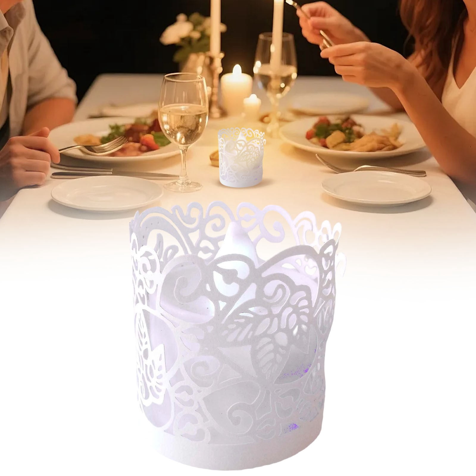 1PC Flameless Tea Light Decorative Wraps Candles Holders, #F - Walmart.com