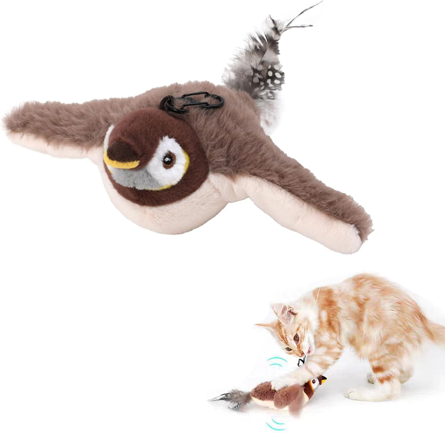 1PC Flappy Bird Cat Toy Flappy Bird Cat Toy Flying Chirping Bird Cat ...