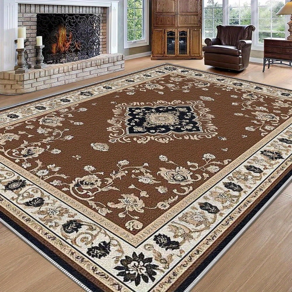 1PC Floral Pattern Area Rug Local Carpet, Lightweight Washable Easy-to ...