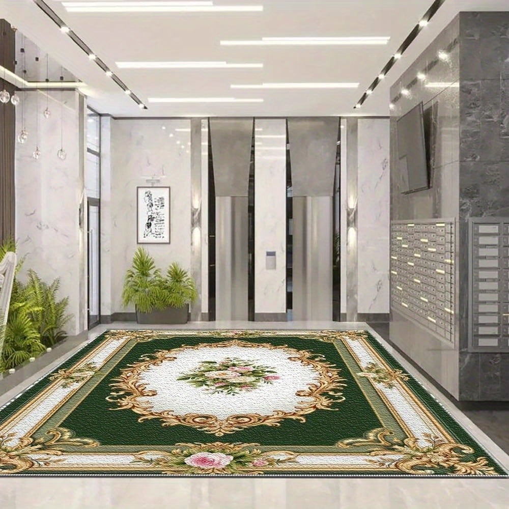 1PC Floral and Gilt Frame Area Carpet Local Carpet, Lightweight ...
