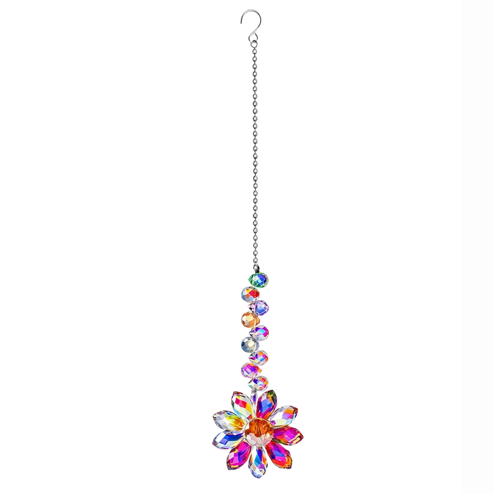 1PC Flower Crystal Suncatcher, Sun Catcher with Chain Rainbow Maker ...