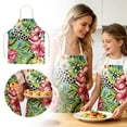 1PC Flower Print Polyester Apron, Parent-Child Matching Kitchen Aprons ...
