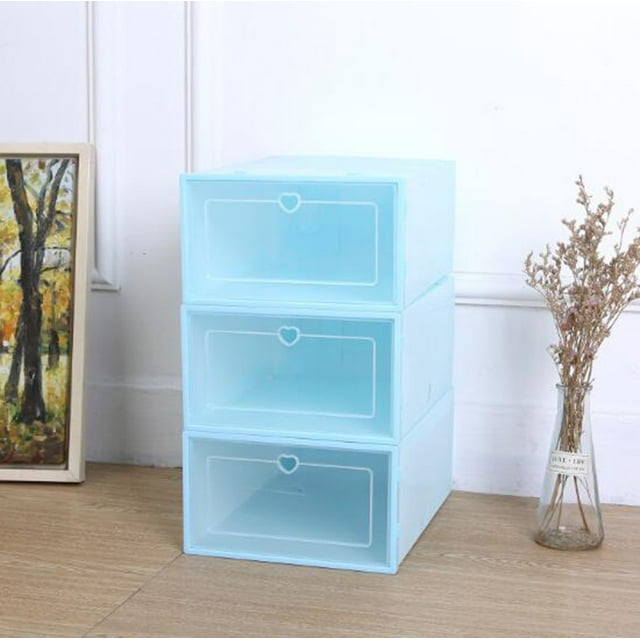 1PC Foldable Clear Shoes Storage Box Plastic Stackable Shoe Organizer ...
