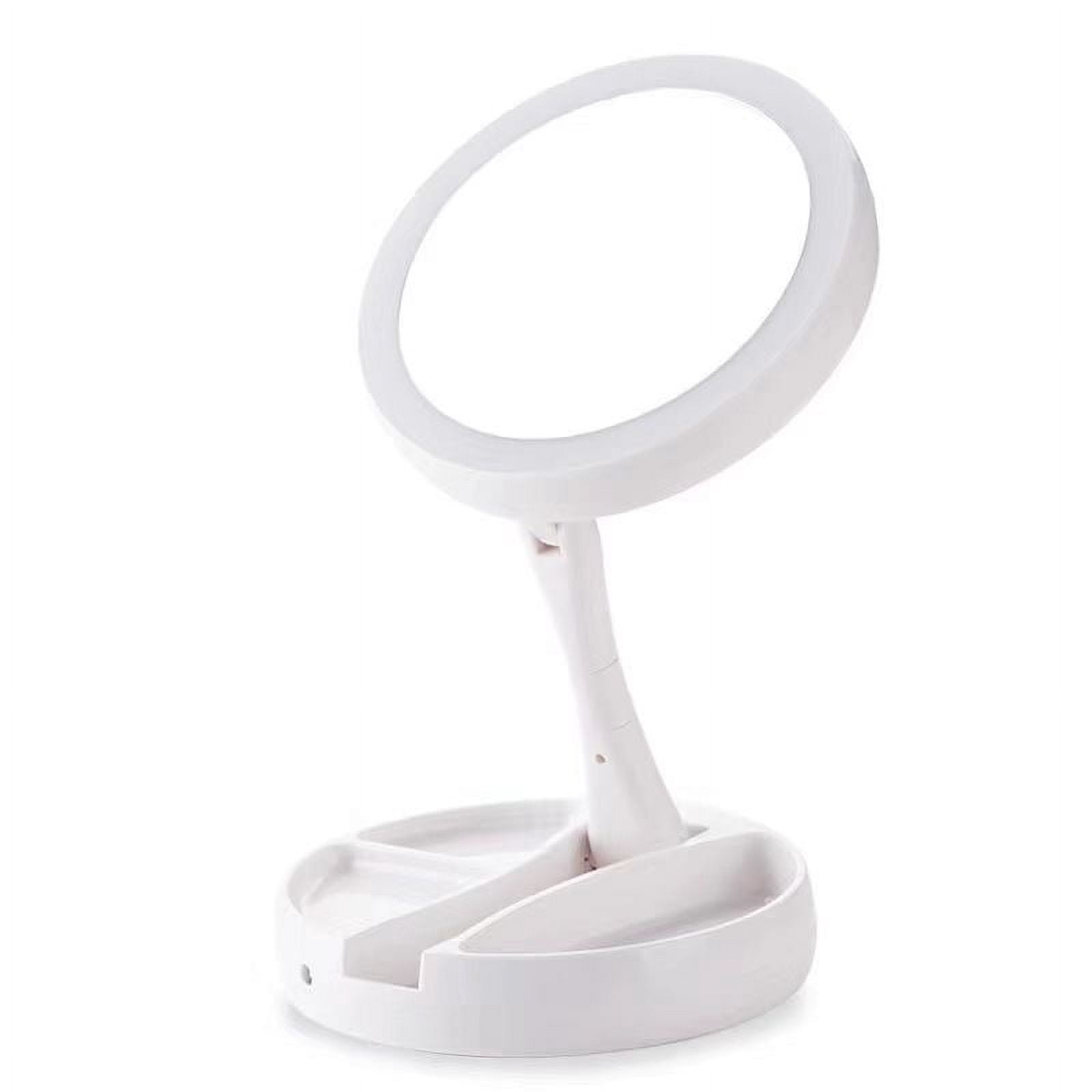 1PC Foldable LED Vanity Mirror Dual-Sided 1X/10X Magnification ...
