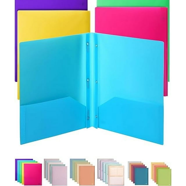 1PC Folders with Pockets and Prong with Fasteners 2 Pocket Folder 3 ...