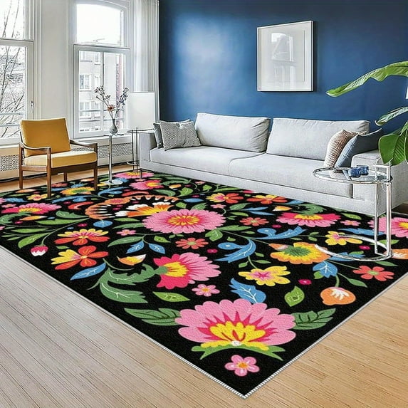 1PC Folk Art Style Area Carpet Local Carpet, Lightweight Washable Easy ...