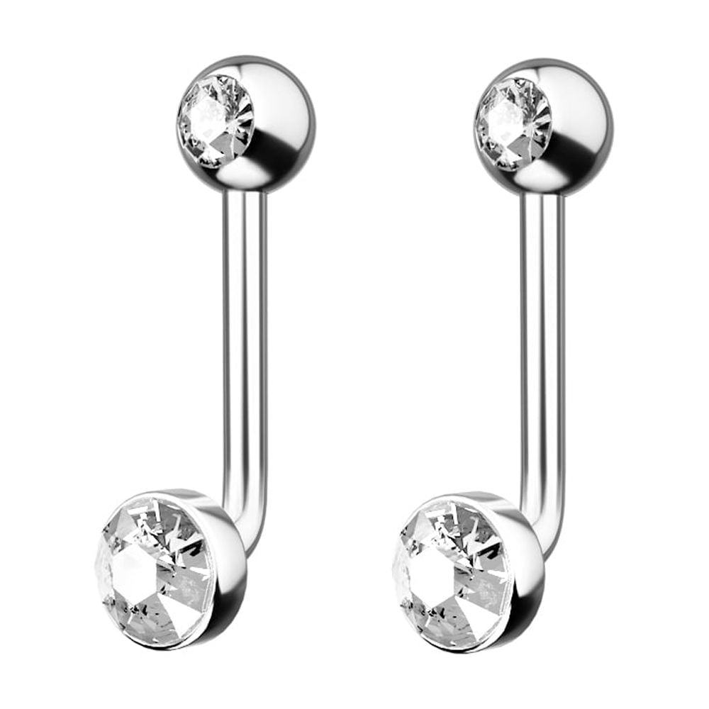 1PC G23 Titanium Crystal Gem Christina Vertical Hood Piercings Lip Rings Sexy Vagina Piercings ...
