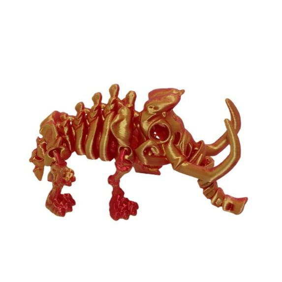 1PC GOLD RED 14CM 3D Printed Mammoth Jointed Mammoth Skeleton, Creative ...