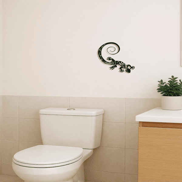 1PC Gecko Metal Wall Art – Modern Black Iron Lizard Wall Decor ...