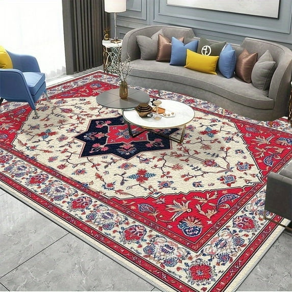 1PC Geometric Area Rug Partial Carpet, Lightweight Washable Easy-to ...