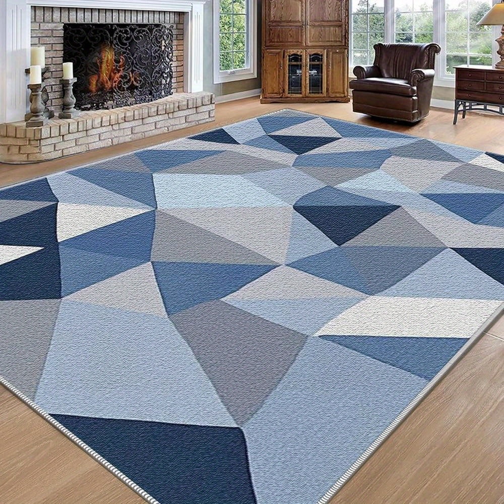 1PC Geometric Pattern Area Carpet Local Carpet, Lightweight Washable ...