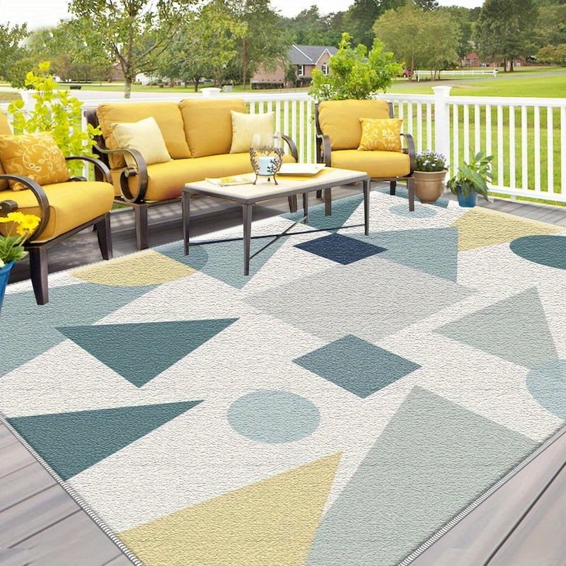 1PC Geometric Pattern Area Rug Local Carpet, Lightweight Washable Easy ...