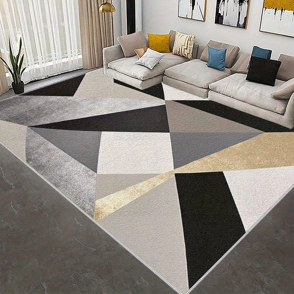 1PC Geometric Pattern Area Rug Local Carpet, Lightweight Washable Easy ...
