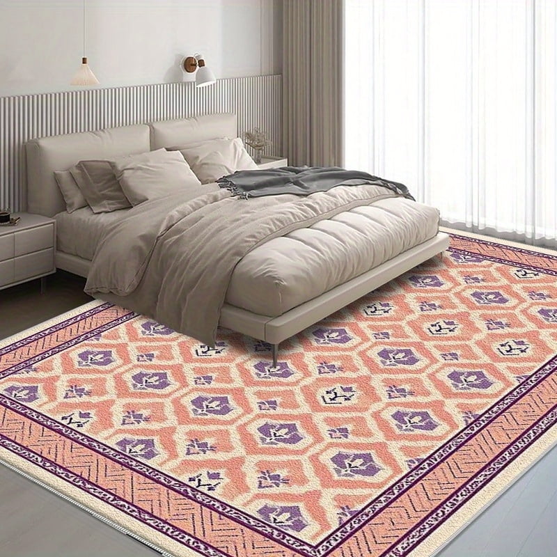 1PC Geometric Pattern Area Rug Local Rug, Lightweight Washable Easy-to ...