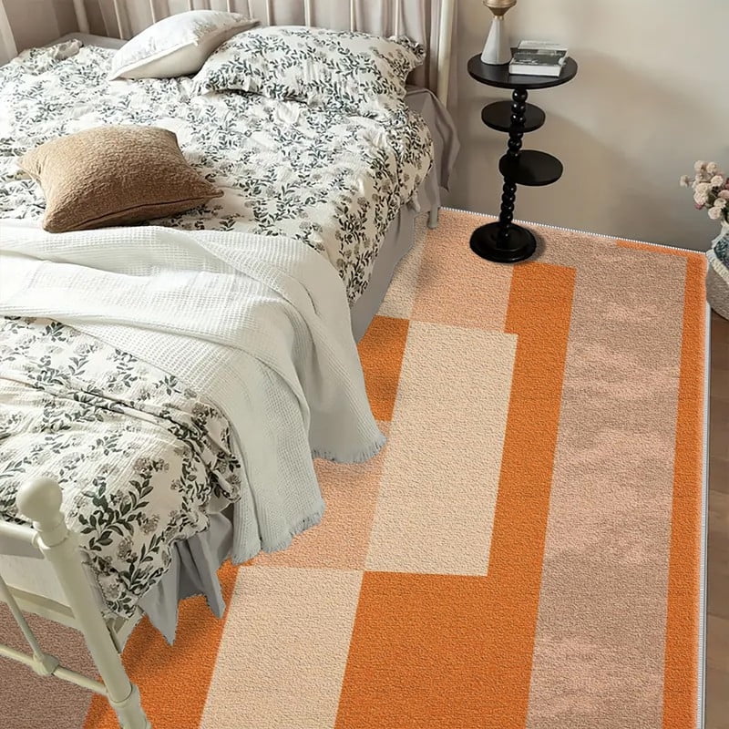 1PC Geometric Pattern Area Rug Partial Carpet, Lightweight Washable ...