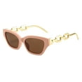 1pc Glasses Pink Ladies Personality Hip Hop Metal Chain Sunglasses
