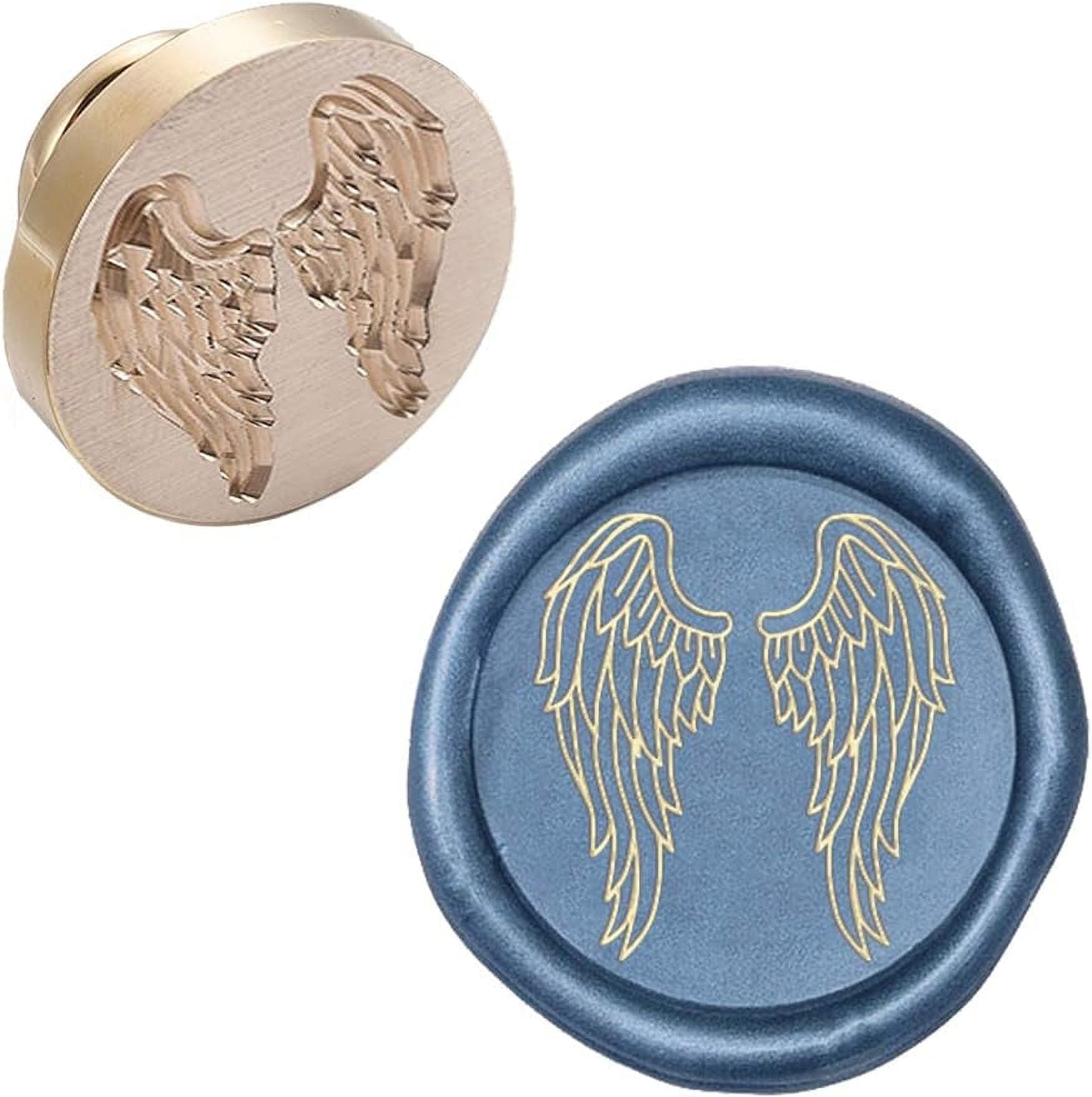 1PC Golden Brass Wax Seal Stamp Retro Stamp Head Wing Pattern 25mm For ...