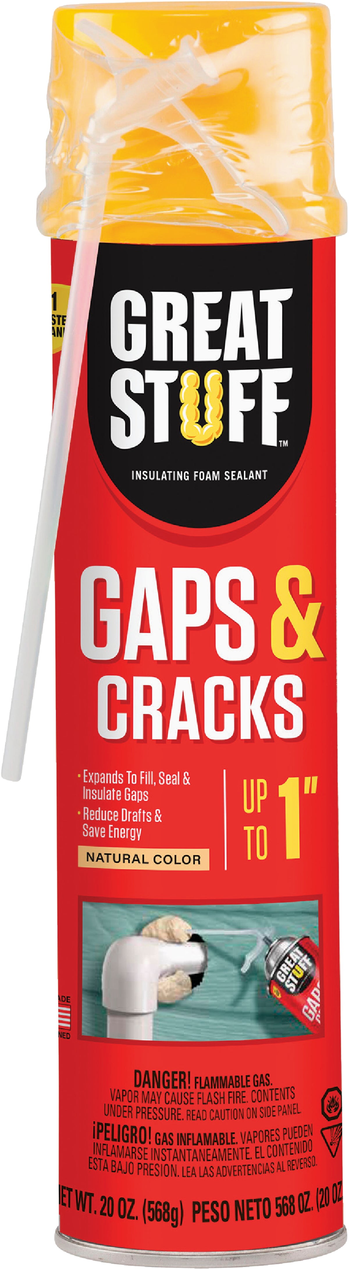 1PC Great Stuff Gaps & Cracks Insulating Foam Sealant 20 Oz., Cream - Walmart.com