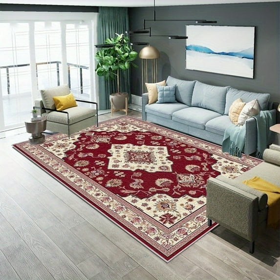 1PC Greek Key Pattern Area Rug Partial Carpet, Lightweight Washable ...