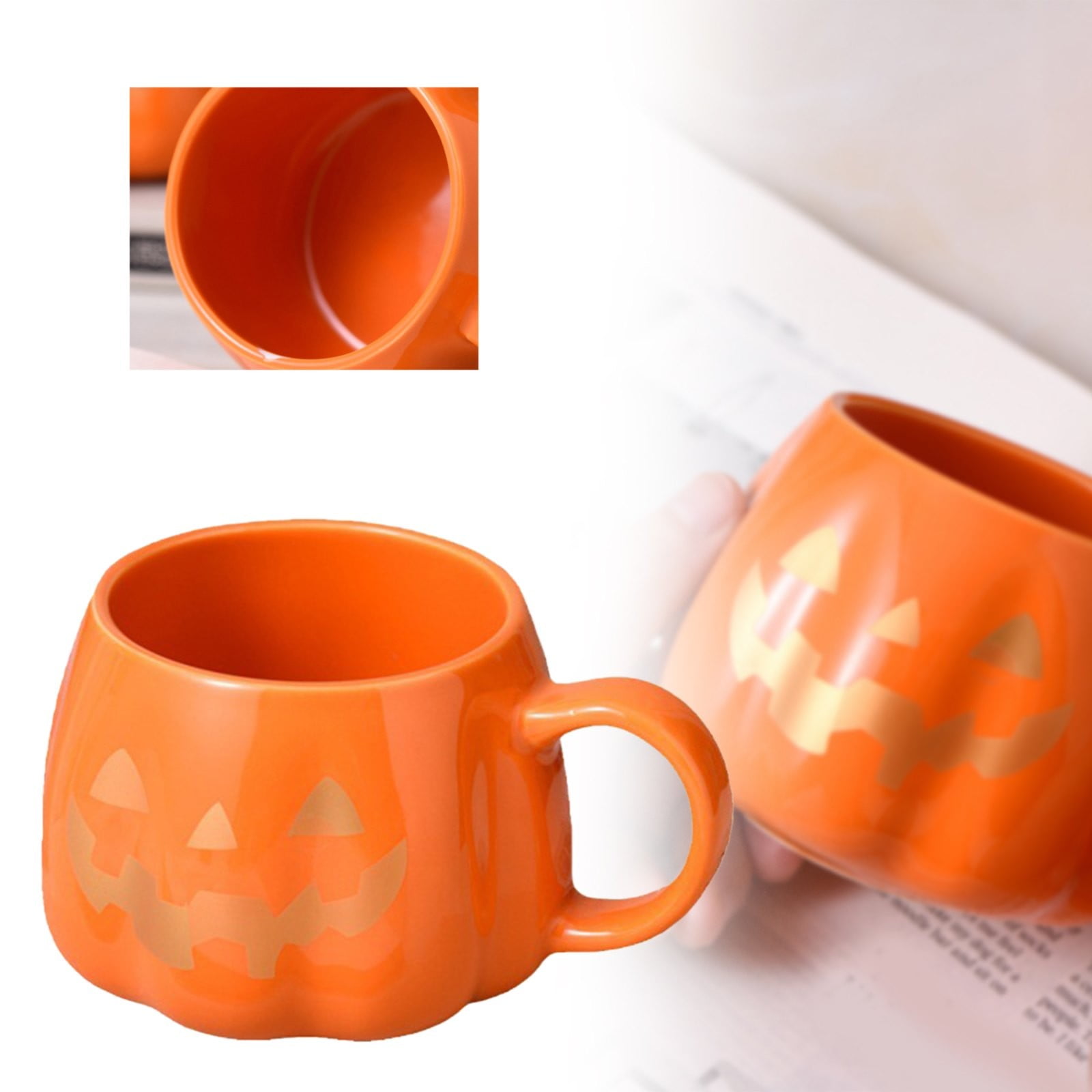 1PC Halloween Gift Pumpkin Ceramic Cup Halloween Pumpkin Mug ...
